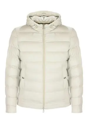 Eleventy Quilted Hooded Jacket - White