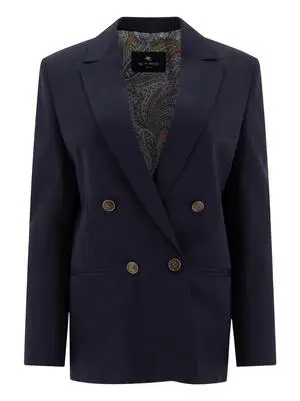 Etro Double Breasted Jacket - Blue