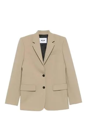 MSGM Single-breasted Blazer - Taupe