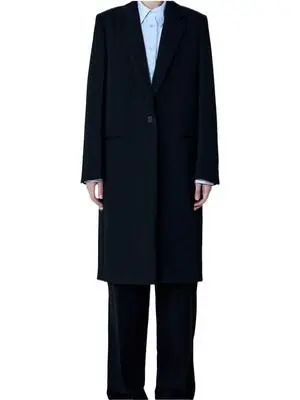 TOTEME Straight Hem Tailored Coat - Black