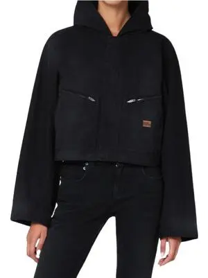 Balenciaga Hooded Front-pocket Jacket - Black