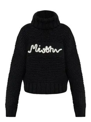 MISBHV Roll Neck Logo Knit Sweater - Black