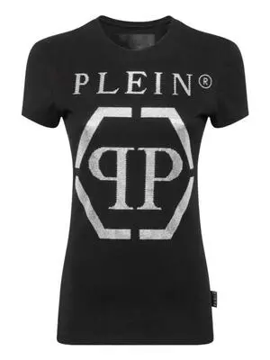 Philipp Plein Rhinestone Logo T-shirt - Black