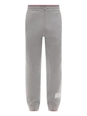 Thom Browne Logo Patch Drawstring Track Pants - Gray