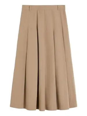 MAX MARA Weekend Max Mara Orme Pleated Midi Gabardine Skirt