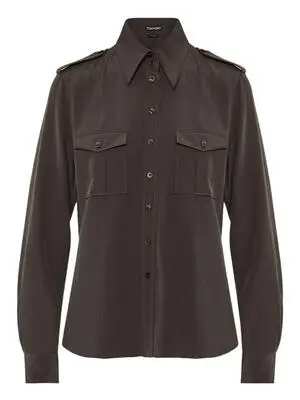 TOM FORD Long-sleeved Military Shirt - Black