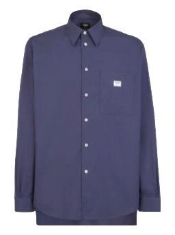 Fendi Buttoned Long-sleeved Shirt - Dark Blue