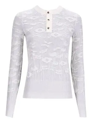 Bottega Veneta Floral Knit Pullover - White