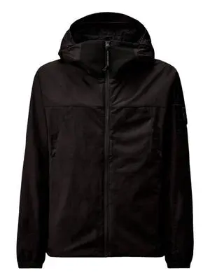 C.P. COMPANY Logo Patch Hooded Jacket - Black