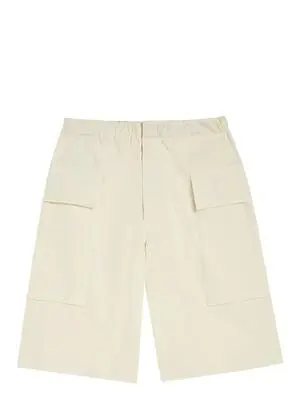 JIL SANDER Poplin Relaxed Fit Dropped Crotch Shorts - Eggshell