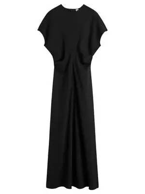 TOTEME Crewneck Dress With Slouched Waist - Black