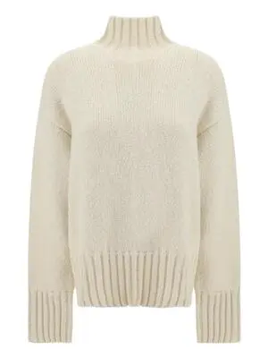 JIL SANDER High Neck Long Sleeve Jumper - Nude