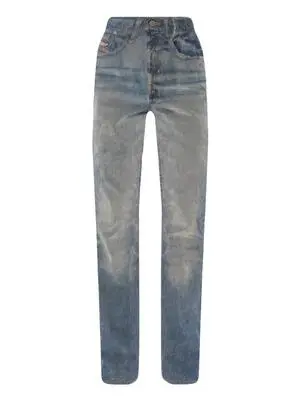 DIESEL® Straight Leg Jeans With Faded Wash - Gray