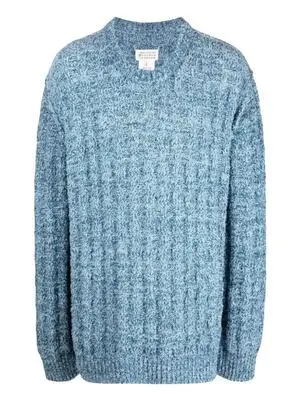 MAISON MARGIELA Ribbed-knit Crew Neck Jumper - Blue