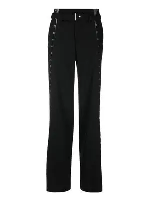 DION LEE Hook-detailed Wide Leg Trousers - Black