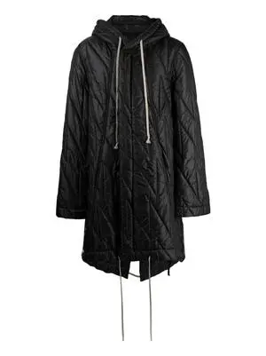Rick Owens Fishtail Padded Hooded Parka - Black