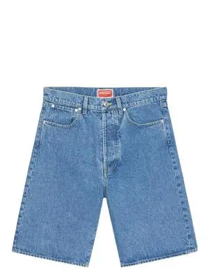 KENZO Kenzo Himawari Logo Detailed Denim Shorts
