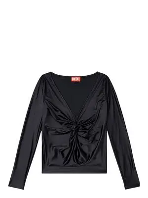 DIESEL® Knot Detail V-neck T-shirt - Black