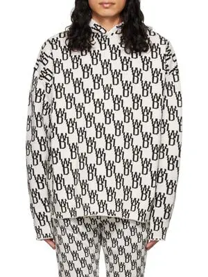 We11Done Monogram Knitted Hoodie - White