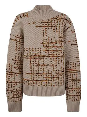 Dries Van Noten Textured High Neck Pullover - Beige