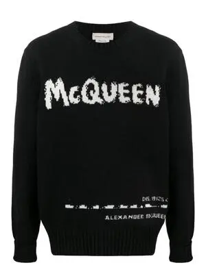 Alexander McQueen Graffiti Logo Intarsia Knitted Jumper - No
