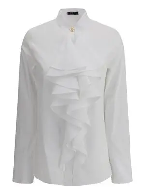 Balmain Ruffled Long-sleeved Shirt - White