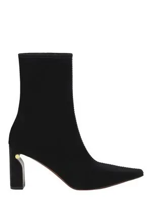 Alexander McQueen Pointed-toe Block Heel Ankle Boots With Gold-tone T-bar Detail - Black
