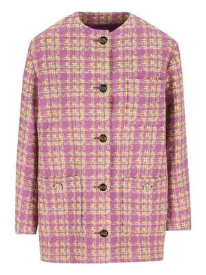 Gucci Gucci Plaid Tweed Button-Up Jacket No
