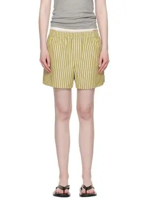 Ami Striped Relaxed Shorts - Nude