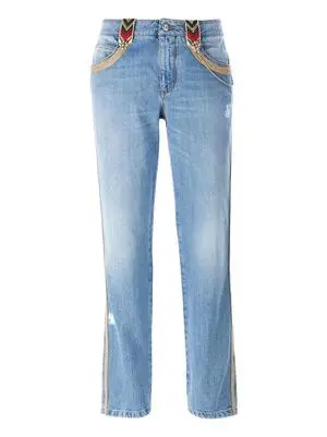 Ermanno Scervino Slim Fit Embellished Jeans - No