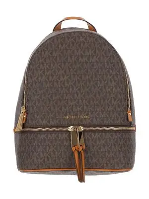 Michael Kors Rhea Monogram Medium Logo Backpack - Brown