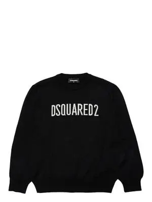 Dsquared2 Logo Print Crew Neck Jumper - Black