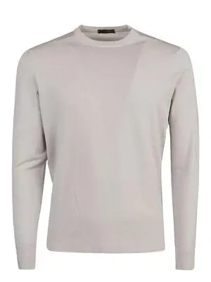 DRUMOHR Long-sleeved Crewneck Knitted Jumper - Gray