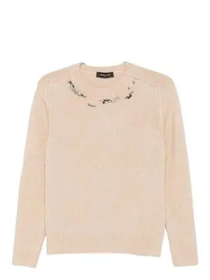 Fabiana Filippi Embellished Crewneck Jumper - Nude