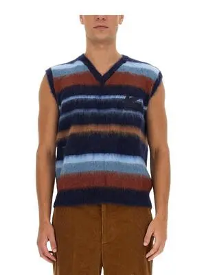 Etro Striped V-neck Sleeveless Vest - Brown