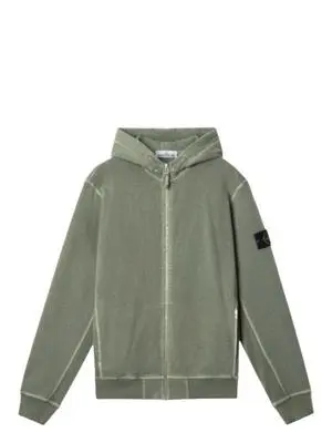 Stone Island Zip-up Hooded Jacket - Musk Green