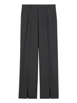 Gucci Straight-leg Trousers With Split Hem - Grey