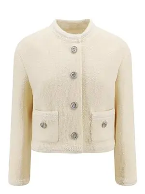 GUCCI Gucci Cropped Tweed Blazer With Palladium Interlocking G Button