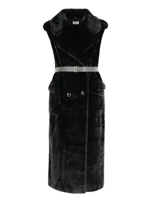 P.a.r.o.s.h Sleeveless Long Vest With Lapel Collar - Black