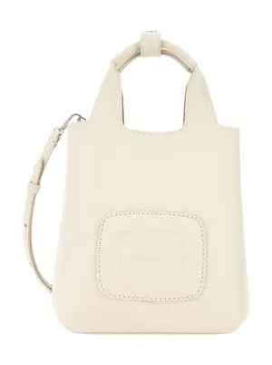 Hogan Logo Embossed H-bag Mini Shopping Bag - White