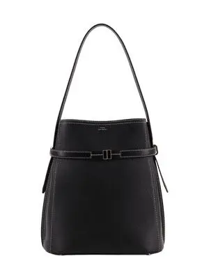 TOTEME Logo Printed Bucket Bag - Black