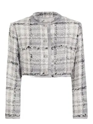 Dolce & Gabbana Cropped Tweed Jacket - Grey