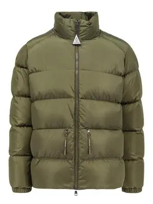 Moncler Logo Patch Zip-up Puffer Jacket - Green