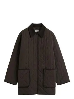 TOTEME Diamond-quilted Buttoned Jacket - Espresso