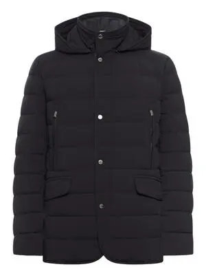 MOORER Hooded Quilted Jacket - Black