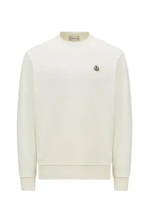 Moncler Logo Patch Crewneck Sweatshirt - White
