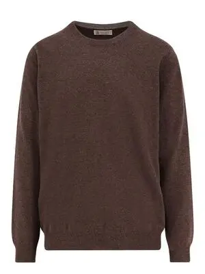 Brunello Cucinelli Long Sleeve Ribbed Hem Sweater - Brown