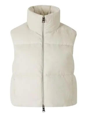 Herno Sleeveless Down Vest With High Collar - White