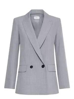 Marella Malfilé-look Stretch Canvas Blazer - Light Gray