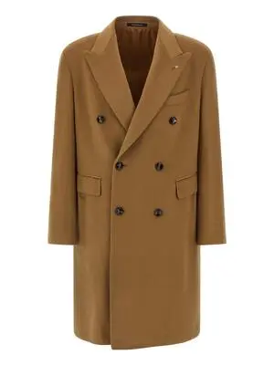 Tagliatore Mid Length Double Breasted Coat - Beige